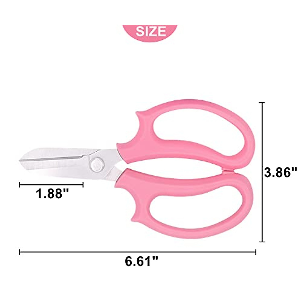 RUNGANG Floral Shears, Premium Stainless Steel Garden Pruning Shears Floral Fruits Leaf Scissors, Comfortable Hand Pruner Snip Trimming Tool for Gardening Flower Arrangement - Pink