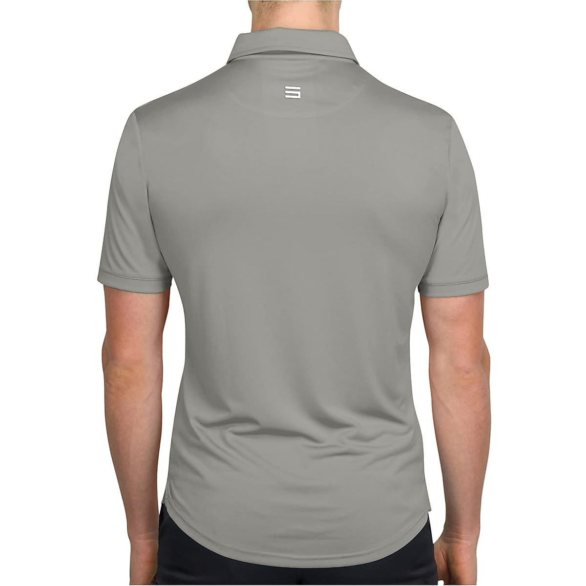 Men’s Polo Golf Shirt with Round Hem - Dry Fit 4-Way Stretch Fabric, Moisture Wicking, Anti-Odor & UPF50+. Side Split Hems Charcoal