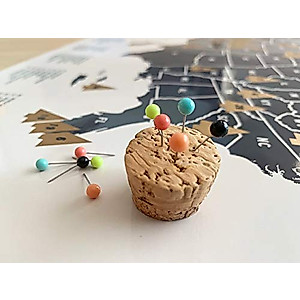 Epic Adventure Maps The United States Push Pin Map 24" x 17" - Unframed Travel Map to Mark Your Travels Around The USA - Multicolored Pushpins Included