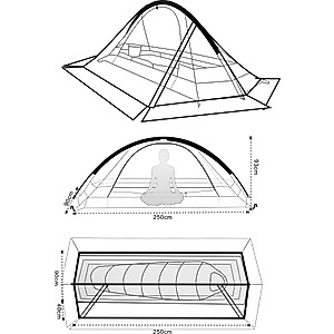 camppal 1 Person Tent Backpacking Camping Hiking Trekking Hunting Mountain Tent Super Lightweight and Waterproof & Windproof 4 Seasons Single (Green) - MT051