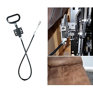 KUANYUOO Recliner Sofa and Reclined Chair Replacement Cable D Handle Pull Type, O-Shaped End,Total Cable Length(Include Handle):27inch,Exposed Cable Length:2.5inch DASO-4, 2Pcs