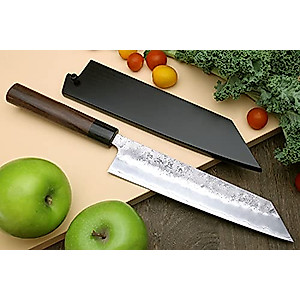 Yoshihiro Stainless Clad Nashiji Ginsan High Carbon Stain Resistant Steel Kiritsuke Multipurpose Chefs Knife (9.5"(240mm) & Saya)