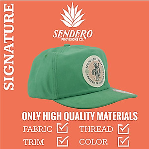 Sendero Provisions Co. Reach for The Sky Hat Green Unstructured 5-Panel Unisex Brushed Canvas Screen Printed Felt Patch Pop-Up Mesh Snapback Hat