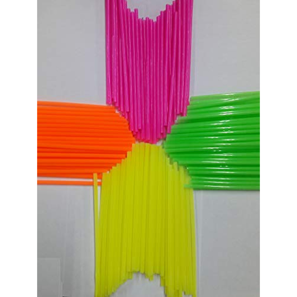 Wow Plastic Disposable Plastic Drinking Straws - 250 count (neon) (Neon).
