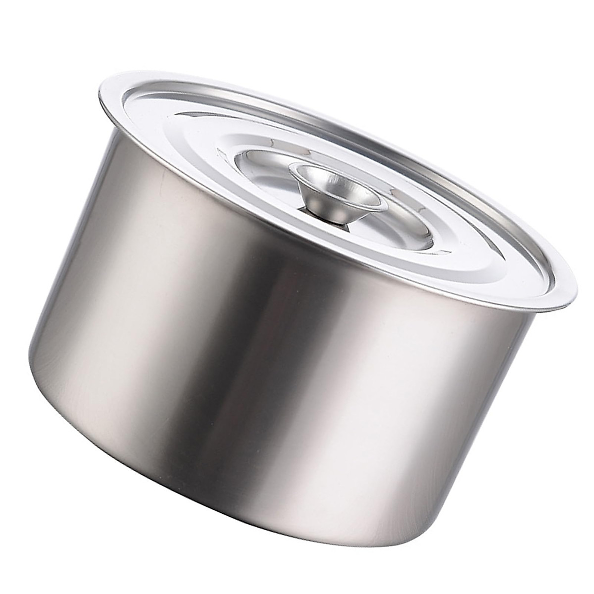 Stainless Steel Soup Seasoning Pot with Lid, Non Stick Multi Functional Stew Container Kitchen Utensil, suitable for seasoning, condiments, soups, containers and other uses (Large)