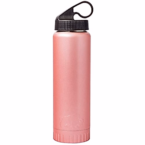 Silver Buffalo Double Walled Vacuum Insulated Stainless Steel Water Bottle, 20-ounce, Rose Gold