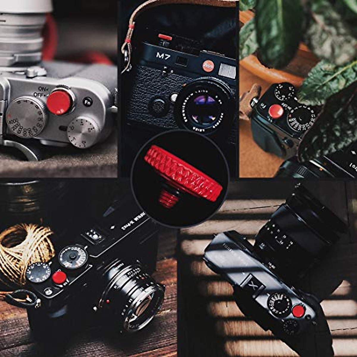 Soft Shutter Release Button (2 Pack/Red) high-end Pure Copper Camera Shutter Button