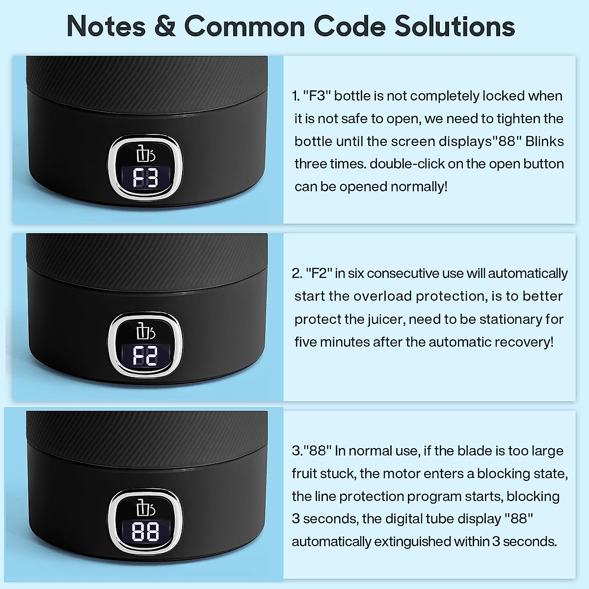 Portable Blender, MIAOKE 6 Blades Juicer Cup for Juice Shakes and Smoothies 350ml Mini Blender with Led Display Usb Rechargeable,3000Mah Rechargeable Battery, for Home Sports Outdoors Travel-Black