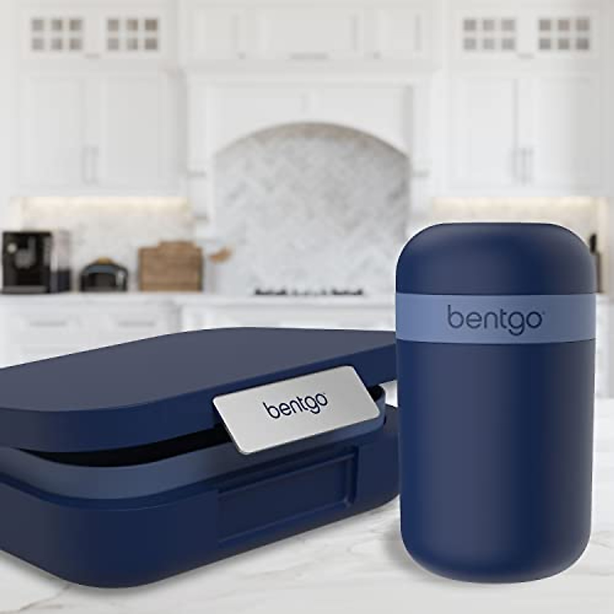 Bentgo® Modern Bento-Style Lunch Box Set With Reusable Snack Cup (Navy)