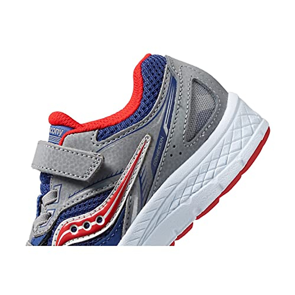 Saucony Cohesion 14 Alternative Closure Running Shoe, Navy/RED, 2 US Unisex Big Kid