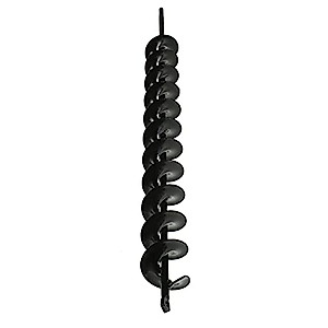 TINVHY 2in Wide 24in Long Metal Earth Auger Drill Bit, Garden Plant Flower Bulb Auger Rapid Planter Bulb Compatible Auger Machine Head with 3/8in Diameter Non-Slip Hex Shank