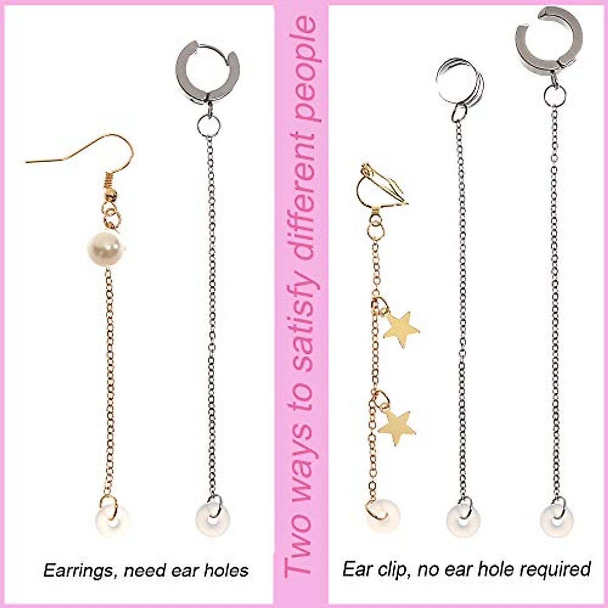 Anti-Lost Earrings Hook for Airpods,AirPods Pro Anti Lost Ear Clips Pendant for Women and Girls,Earring Hanging Chain for Airpods Suitable for Hiking/Jogging/Working/Running/Gym -5 Pairs
