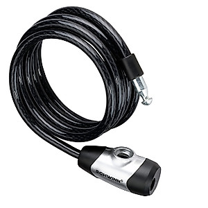 Schwinn Bike Key Lock in Braided Steel Cable, 2 Keys Included, 6 feet x 8mm Anti Theft Bicycle Lock, Security Level 1