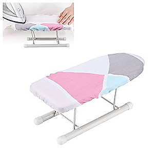 BORDSTRACT Tabletop Ironing Board, 10.2×4.3×3.5in Foldable Mini Ironing Board with Iron Rest Portable Folding Desktop Clothes Ironing Table for Home Travel Sleeve Cuffs Collars