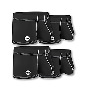 RM Real Men Bulge Enhancing Underwear - 1 Pack 3in Inseam - Mens Underwear Pouch Boxer Brief (Black w White Stitch) 2XL