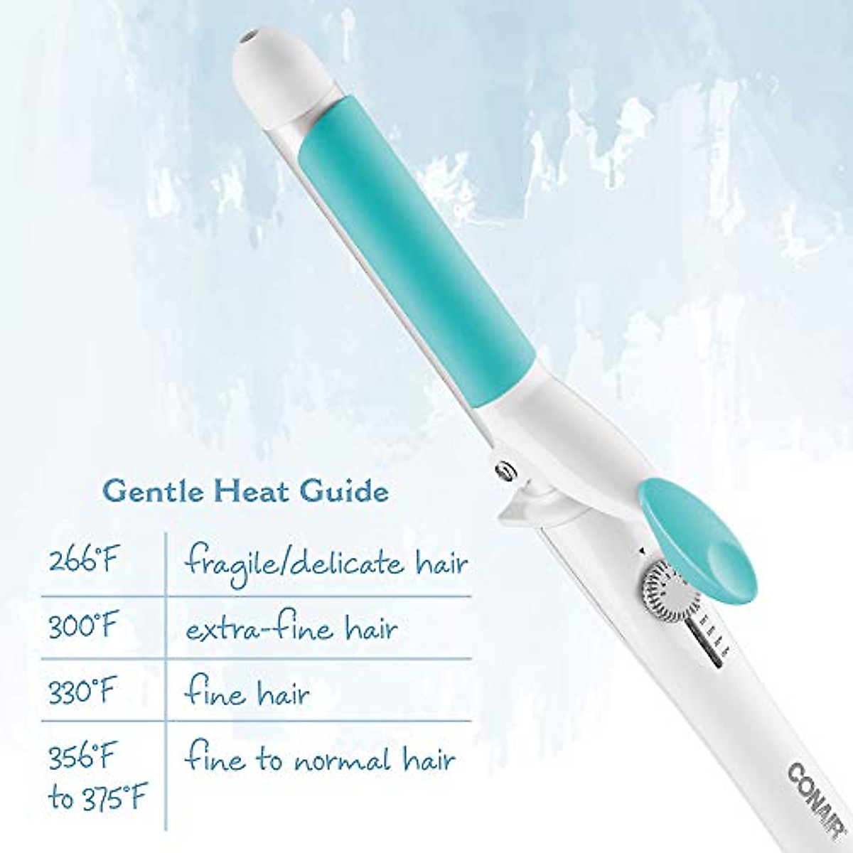 Conair OhSoKind For Fine Hair Curling Iron; 1-inch Curling Iron with Silicone Clip, 1-inch barrel produces classic curls – for use on short, medium, and long hair
