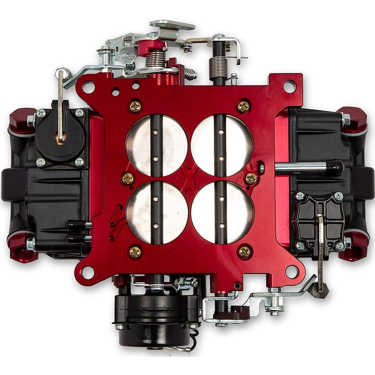 NEW HOLLEY 600 CFM QUICK FUEL BRAWLER STREET CARBURETOR,RED BILLET BLACK FINISH,MECHANICAL SECONDARIES,ELECTRIC CHOKE,4150 MODEL,COMPATIBLE WITH GASOLINE