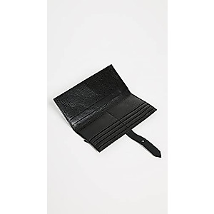 Madewell Women's The Leather Post Wallet, True Black, One Size
