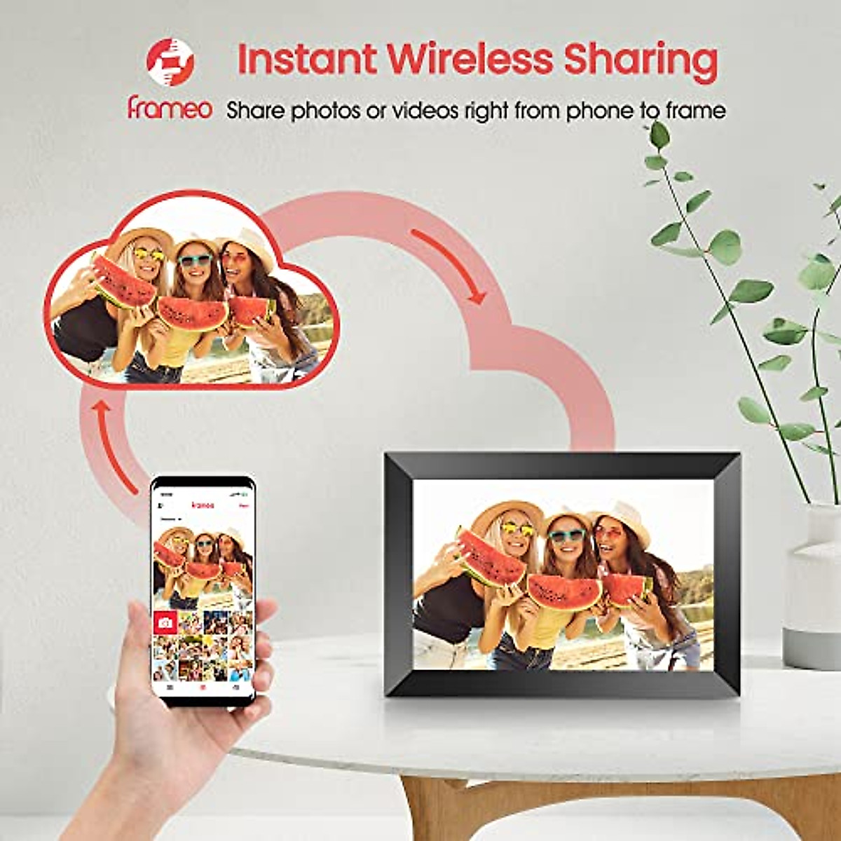 Frameo 10.1 Inch WiFi Digital Picture Frame, 1280x800 HD IPS Touch Screen Photo Frame Electronic, 32GB Memory, Auto-Rotate, Wall Mountable, Share Photos/Videos via Frameo App from Anywhere 3 Pack