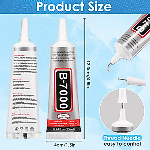 HQMaster Adhesive Sticker Tape, Tweezers, B7000 Adhesive Glue for Use in Cell Phone Repair Double Sided Layer Strong Adhesive Tape Long Roll (2mm x 50 m)