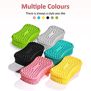 Silicone Body Scrubber, Elfrhino Shower Brush for Gentle Scrub Skin Exfoliation, Lathers Well, More Hygienic, Gentle Massage with Silicone Loofah for Use in Shower to Improve Cellulite Pink