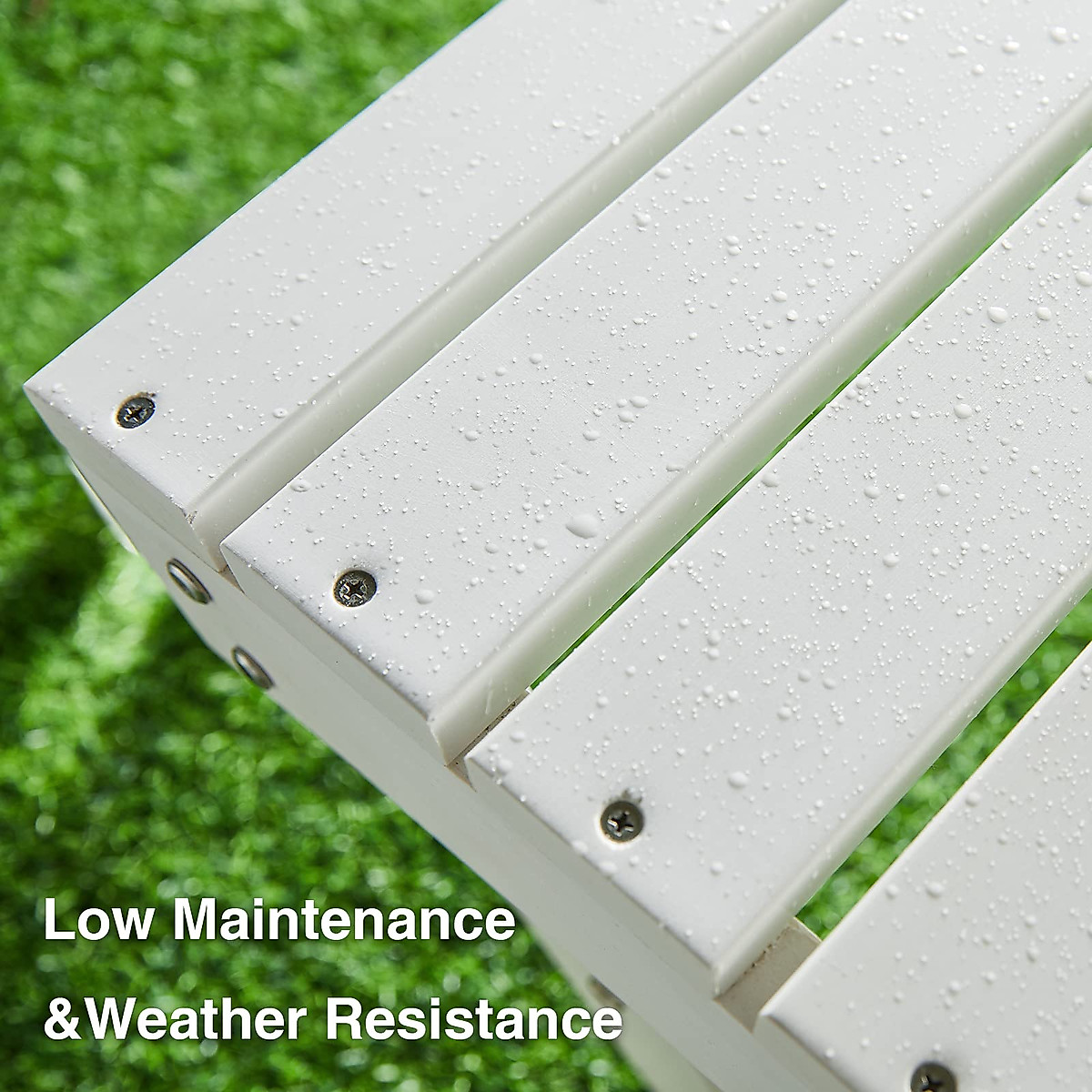 Psilvam Adirondack Ottoman, Adirondack Footstool for Adirondack Chair Weather Resistant Foot Rest for Outdoor Porch, Yard, Garden（White）