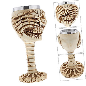 Didiseaon 1Pc Skull Wine Glass Wine Glass for Halloween Halloween Wine Cup three-dimensional decorate 3d wine glass skeleton Stainless steel skull cup Skull Wine Cup goblet ghost head gift