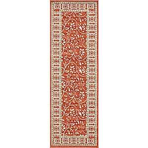 Unique Loom Outdoor Botanical Collection Area Rug - Atlanta (9' x 12' Rectangle, Cream/ Beige)