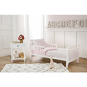 TL Care 100% Cotton Percale 4-Piece Toddler Bedding Set, Pink, for Girls