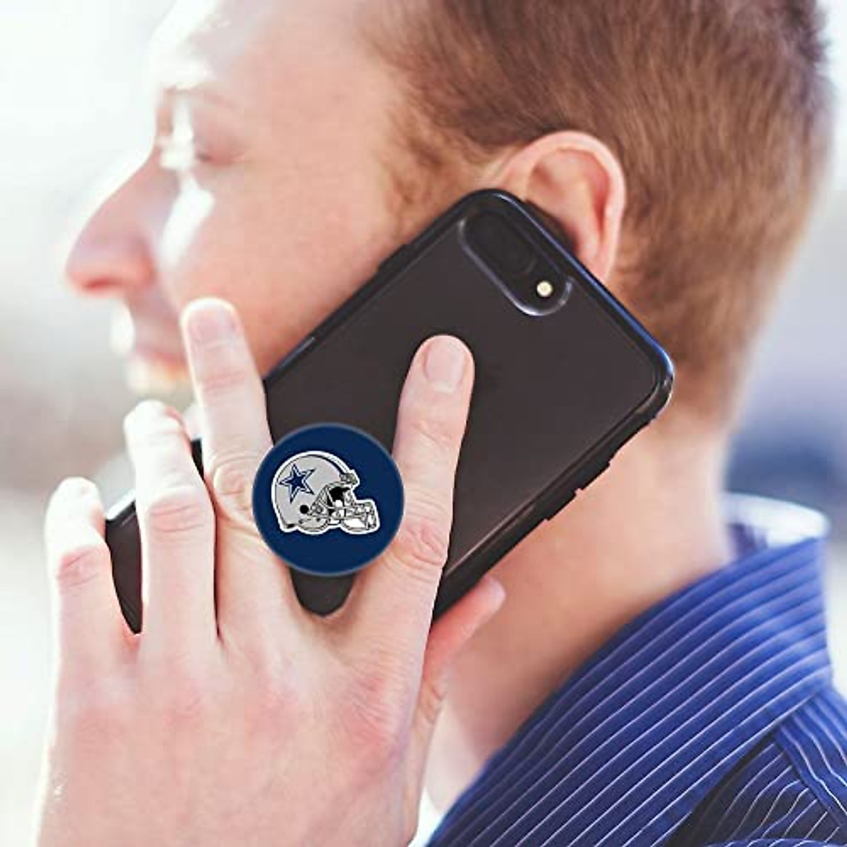 MIULHPA （3 Pack ） Multifunction Football Team Cell Phone Stand Holder and Grip. Foldable Phone Kickstand Mount Compatible for Smartphones (Green Blue Design)