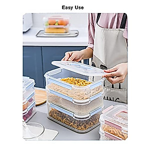 TIAN CHEN Airtight Food Storage Containers, Stackable Cookie Carriers with Handle Lid, Waterproof LeakProof Bacon Tray, 3 Layer Medium BPA Free(Pink)