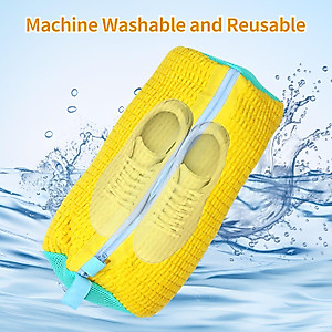 Xan Concept 2Pcs Shoe Washing Machine Bag,Shoe Cleaning Bag for All Shoe Types,Laundry Shoe Bag for Washer and Dryer (Yellow)