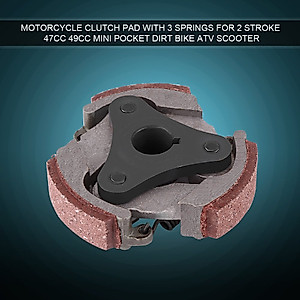 Motorcycle Clutch Pad with 3 Springs Replacement for 2 Stroke Mini Pocket Dirt Bike ATV Scooter