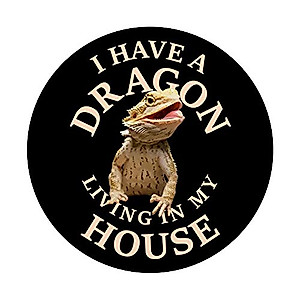 Bearded Dragon Dragon Pogona Barbata Lizard on Black PopSockets Swappable PopGrip