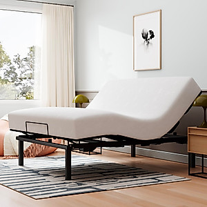 SHA CERLIN Electric Ergonomic Adjustable Bed Base Queen Size, Independent Head and Foot Incline, Wireless Remote Control with Quiet Motor