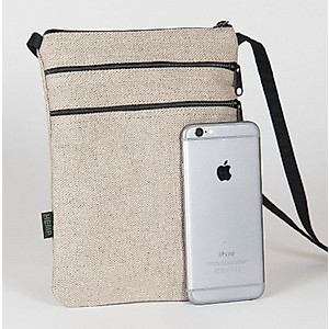 hempmania 100% Hemp Three Zip Purse-Large (Black)