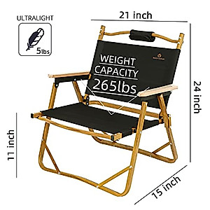 ROCK CLOUD Portable Folding Camping Chair Low Beach Chairs for Camp Lawn Hiking Sports Hunting