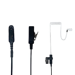 klykon Motorola Ht1250 Earpiece,2 Wire Covert Acoustic Tube Earpiece Headset Mic PTT Surveillance Kit for 6 PIN Motorola 2 Way Radio Walkies Talke HT1250,HT750,HT1550,MTX850,MTX950