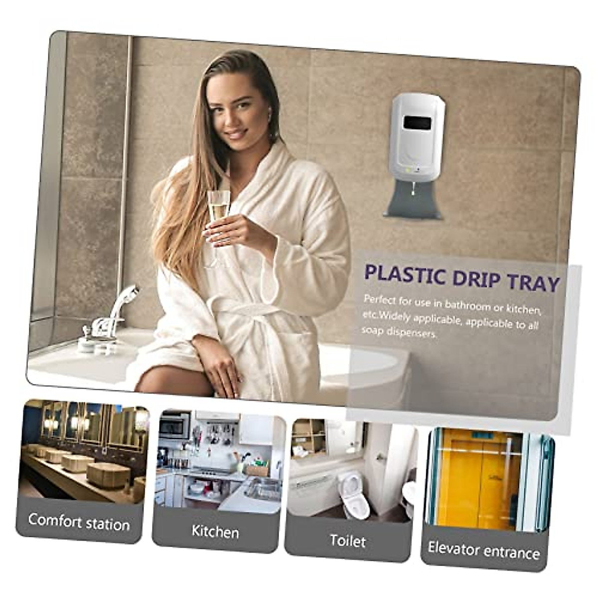 FONDOTIN 1Pc Water Tray Wall Drip Tray soap Dispenser drip Tray Foam Soap Tray Foam Drip Tray Wall Mounted Mug Rack Bathroom soap Dispenser Catch Tray Hand Plastic Water Receiver Water Drop