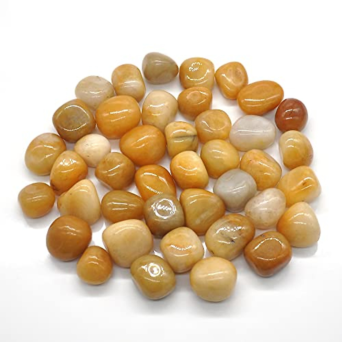 PacuM Natural Yellow Jade Crystal Tumbled Bulk Specime Gemstones Gem Aquarium Decoration LUZONGYUYIN (Size : 200g)