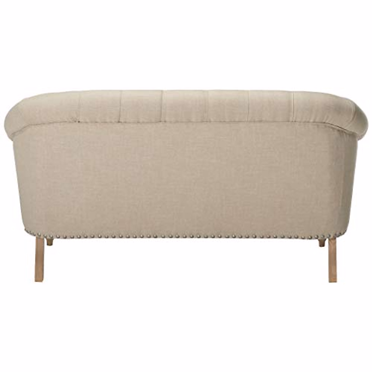 Coaster Furniture Loveseat Settee Natural Fabric Weathered Grey Chrome 902498