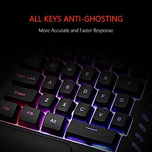 RedThunder One Handed Gaming Keyboard RGB Backlit 35 Keys Portable Mini Gaming Keypad Ergonomic Game Controller for PC Gamer