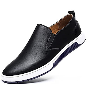 BSROT Men's Casual Oxford Shoes Slip-on Dress Shoes Comfortable Fashion Sneakers Black 8US