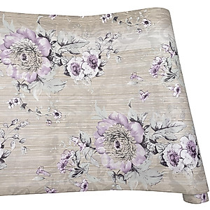 Yifely Vintage Purple Peony Self-Adhesive Kitchen Shelf Drawer Liner Moisture Proof PVC Mat 45x300cm