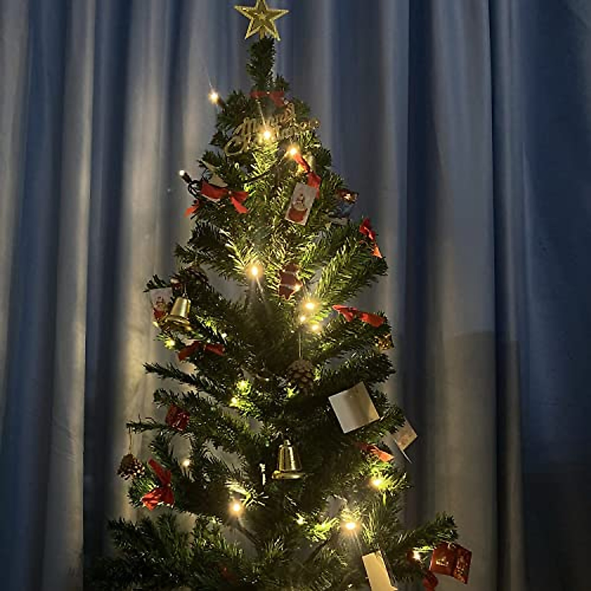 UL Certified LED Christmas String Lights, 17 Feet 50 Count 5MM Wide Angle Christmas Light Set, Brown Wire, Connectable String Light for Patio Garden Wedding Holiday (Warm White)