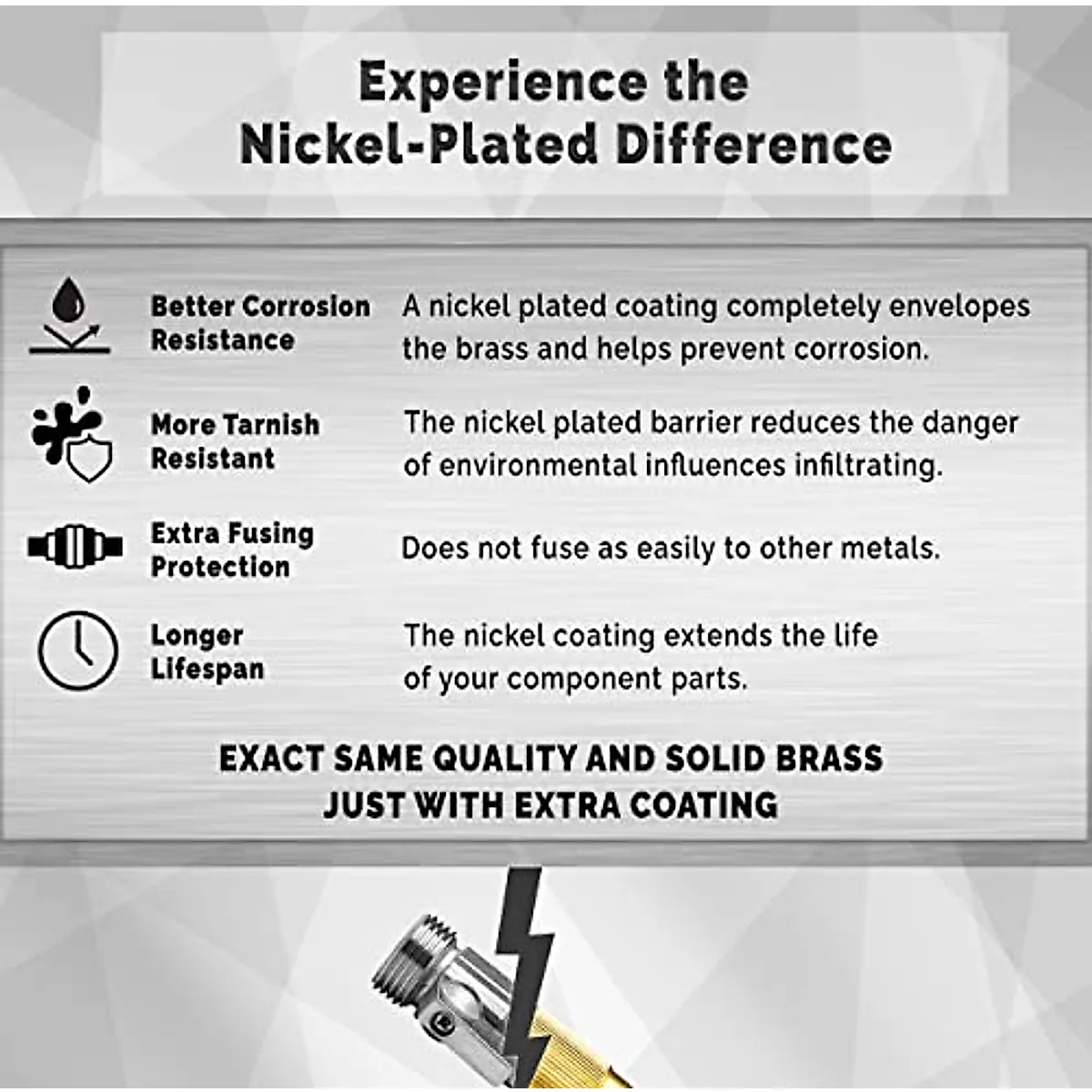 Morvat Heavy Duty 10 Foot Stainless Steel Garden Hose with All Brass Shut-Off Valve, Kink and Tangle Free, Crush and Puncture Resistant, Includes Roll of Teflon Tape and Extra Washers