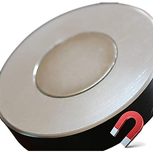 Magnetic Metal Large Spirit Bubble Level 60mm Diameter, 2 23/64, Degrees, Circular, Surface Level - Metal Housing, Bulls Eye Bullseye Vial Round, Green/Silver