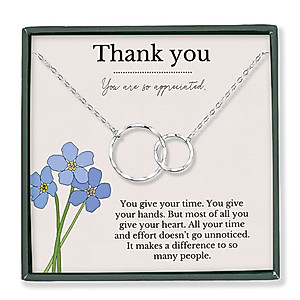 HOPE LOVE SHINE Best Teacher Gifts From Student - Thank You Necklace for Women - Appreciation Gift for Teachers, Carefgiver, Mentors - Gift Ready Box and Message Card