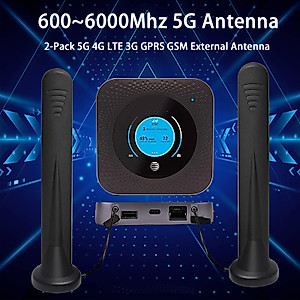TS9 Magnetic Base Antenna,12dBi External 5G 4G LTE 3G GPRS GSM 600~6000Mhz Compatible with Netgear AT&T Nighthawk M6 MR6110 MR6500 M5 MR5100 M1 MR1100 LB1121, LB2120 Hotspots Router,5FT,2-Pack