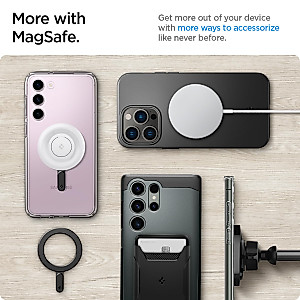 Spigen Magnetic Ring Plate (MagFit) Adapter for Magsafe Stickers with EZ-Fit Kit [Add MagSafe Compatibility to Non-MagSafe Case] 1 Pack - Black